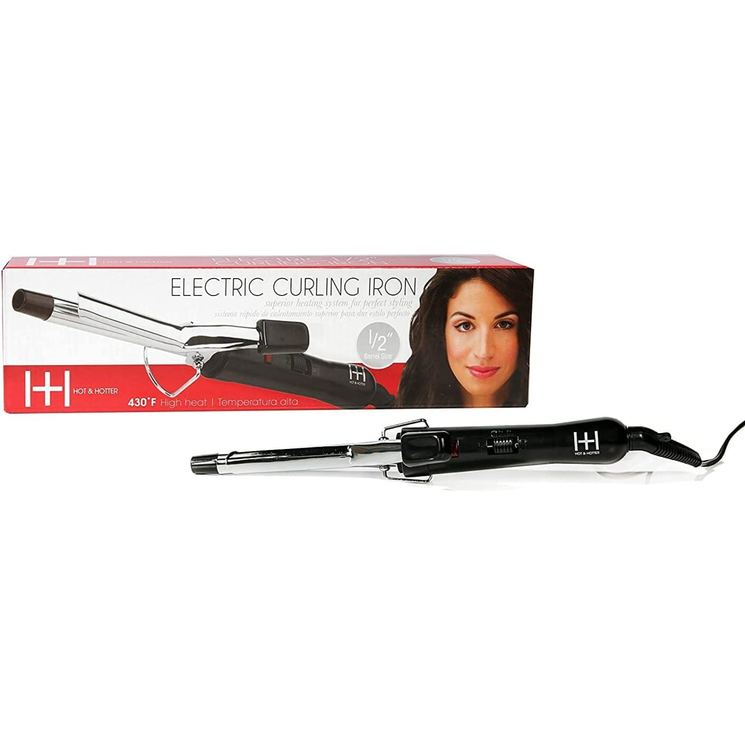Hot & Hotter - Electrical Curling Iron - (1/2") Barrel - Silver - (430 ...