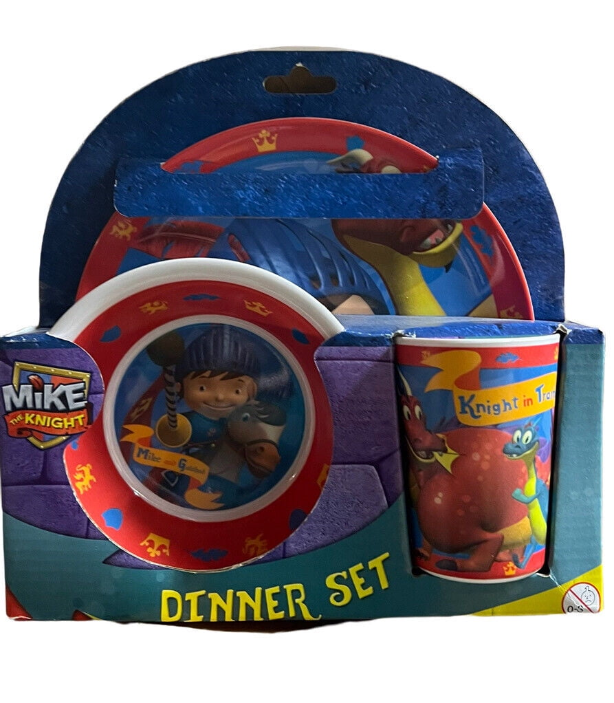 Mike The Knight Mike Child Kid Dinner set Dinnerware Melamine 3pc New ...