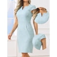 DARING DIVA Women's Midi Tweed Slim Dress Cap Sleeve Square Neck ...