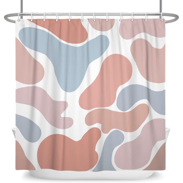 72x84 Inch Abstract Orange Minimalist Fabric Shower Curtain Aesthetic