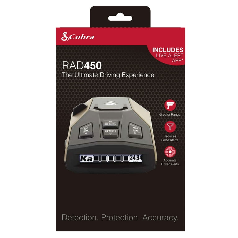 Cobra IRad Laser Radar Detector With Bluetooth & IRadar App - Long ...