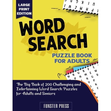 Set of 4 Large Print Word Find Puzzle Books for Adults, Seniors - Jumbo ...