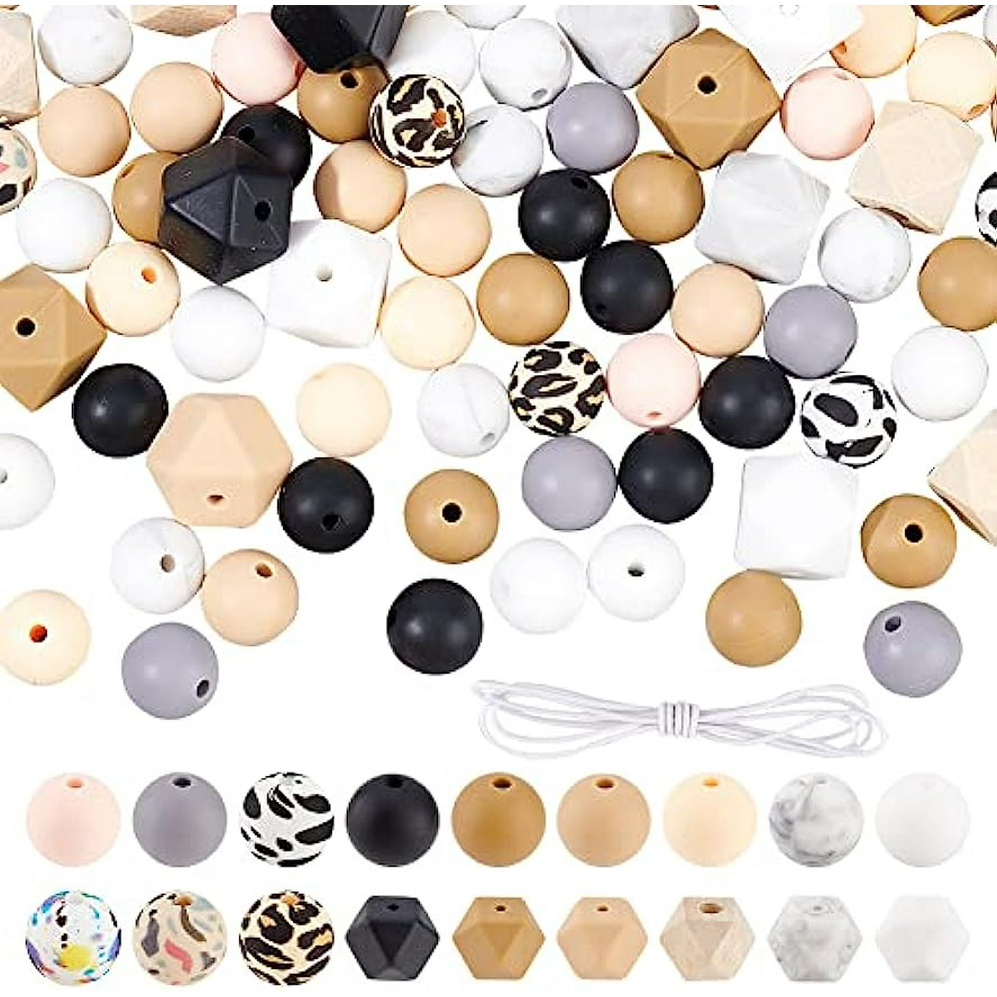 Click here for Nobrand 112pcs Silicone Beads Set 5 Colors Faceted... prices