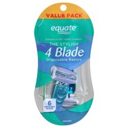 Equate 4-Blade Disposable Razors for Women, 3 Count - Walmart.com