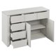 Storage Dresser with 6 Drawers and 2 Level Cabinet,Off White Simple ...