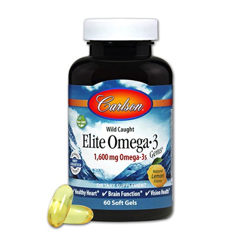 Carlson Elite Omega-3 Gems Natural Lemon 800mg - 60 Softgels - Walmart ...