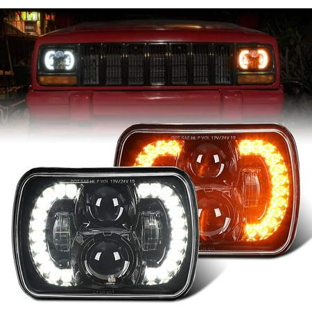 DOT Approved 120W 7X6 Inch Rectangle LED Headlights with DRL/Turn ...