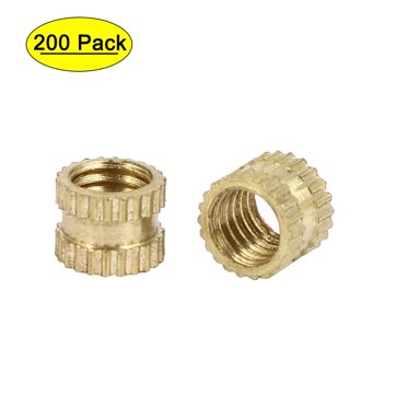 Unique Bargains M3 x 3mm Female Thread Brass Knurled Threaded Insert ...
