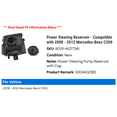 Power Steering Reservoir - Compatible with 2008 - 2012 Mercedes-Benz ...