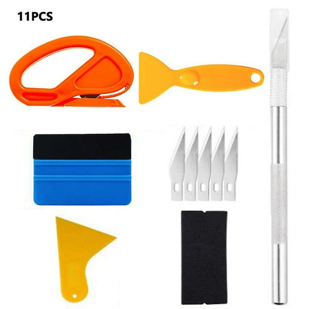 11 Piece Automotive Film Tool Kit Plastic Squeegee Cutter Knife ...