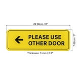 Uxcell 9"x3" Please Use Other Door Left Arrow Sign Acrylic Adhesive ...