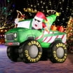 John Deere Tractor with Santa: LED Illuminated Inflatable Christmas ...