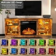 Fireplace TV Stand -16 Colors LED Light Entertainment Center with 18 ...