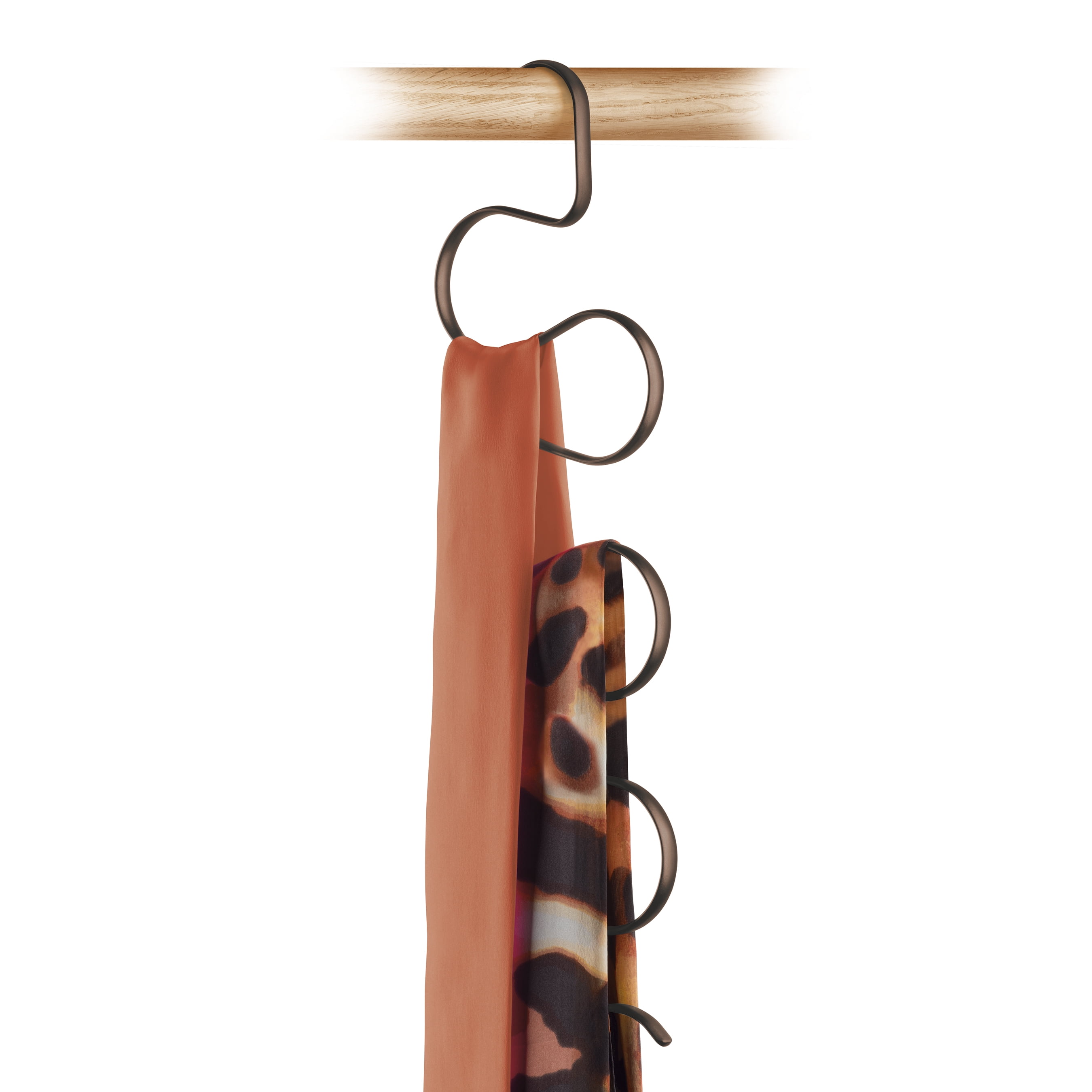 Lynk® Hanging Scarf Organizer - Closet and Belt Organizer - Bronze ...