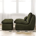 Pawverly Compressed Lounge Chair with Ottoman, Modern Upholstered Floor ...