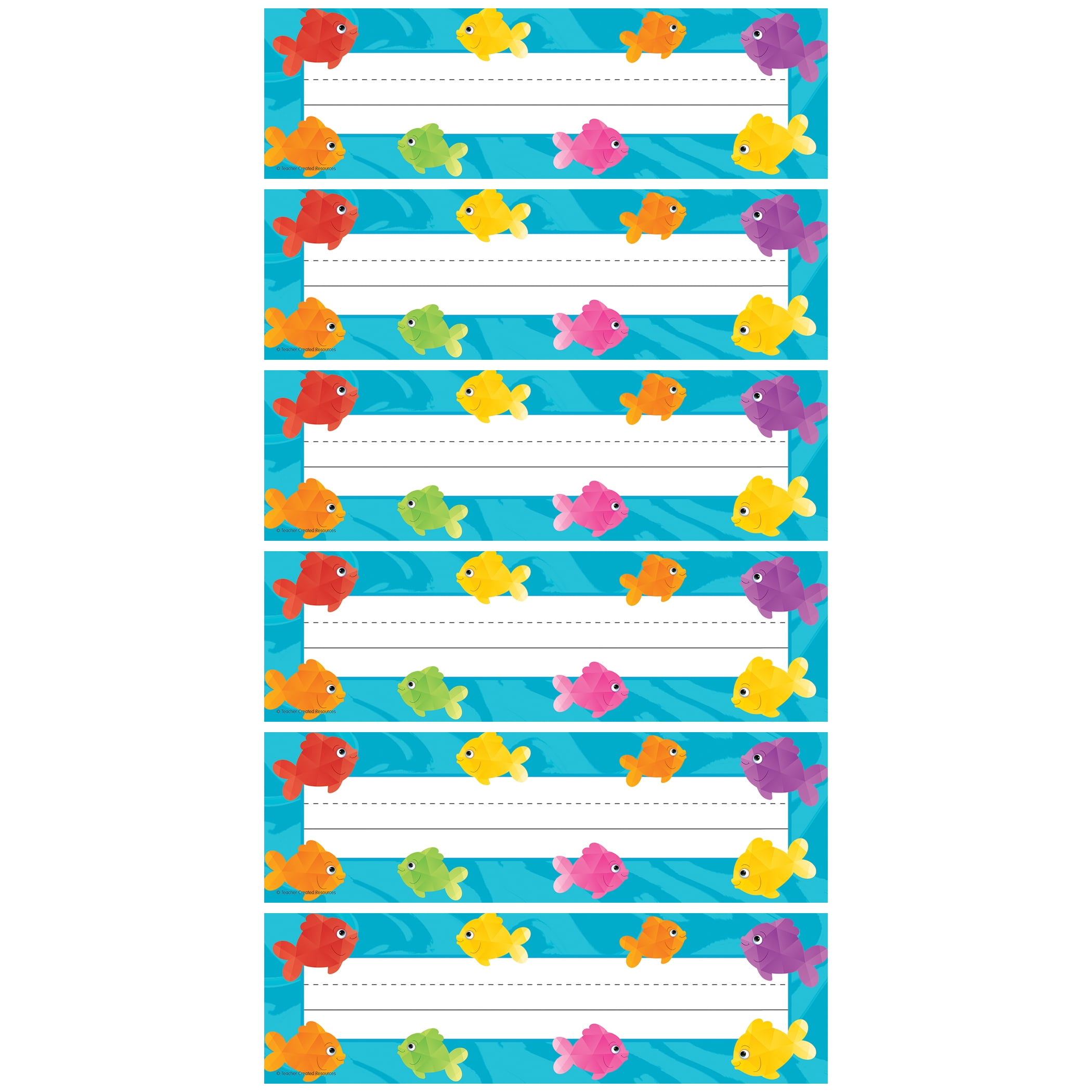Teacher Created Resources Colorful Fish Flat Name Plates, 36 Per Pack ...