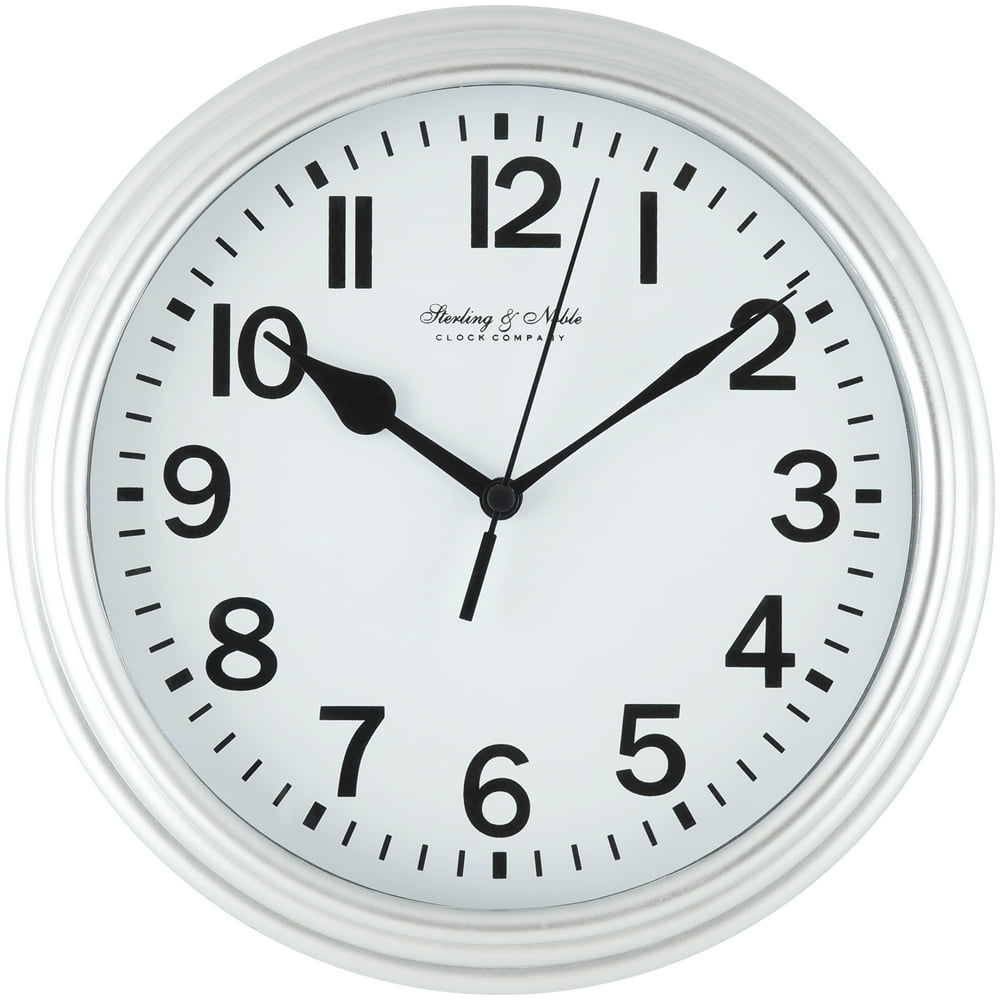 Mainstays 8.78" Basic Clock Silver - Walmart.com - Walmart.com