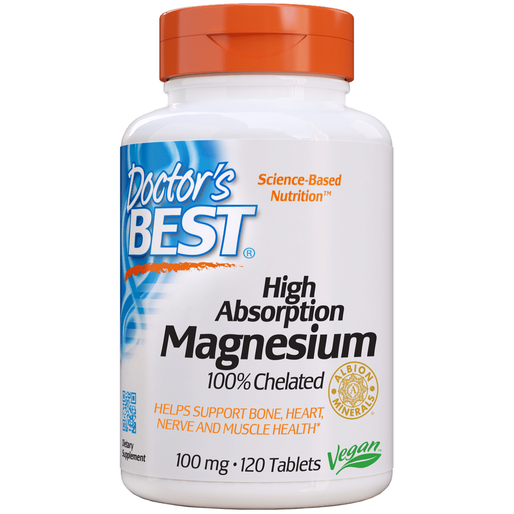 Doctor's Best High Absorption Magnesium 100 mg, 120 Tablets - Walmart ...