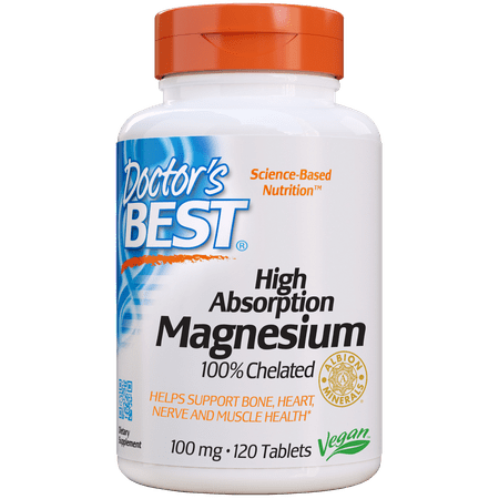 Doctor's Best High Absorption Magnesium 100 mg, 120 Tablets - Walmart.com
