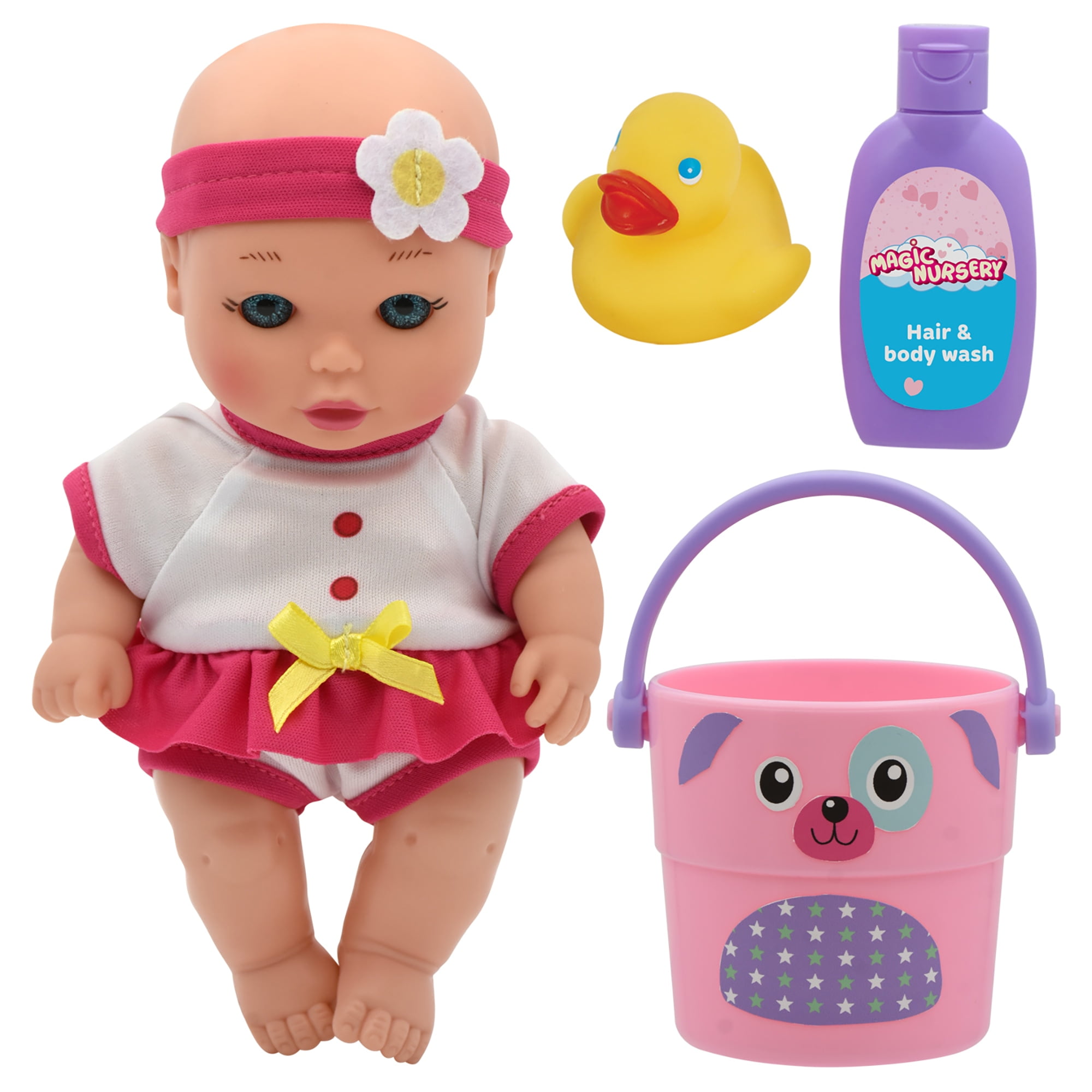 Magic Nursery: Love Buckets - Bath Safe 8" Baby Doll Playset, New ...