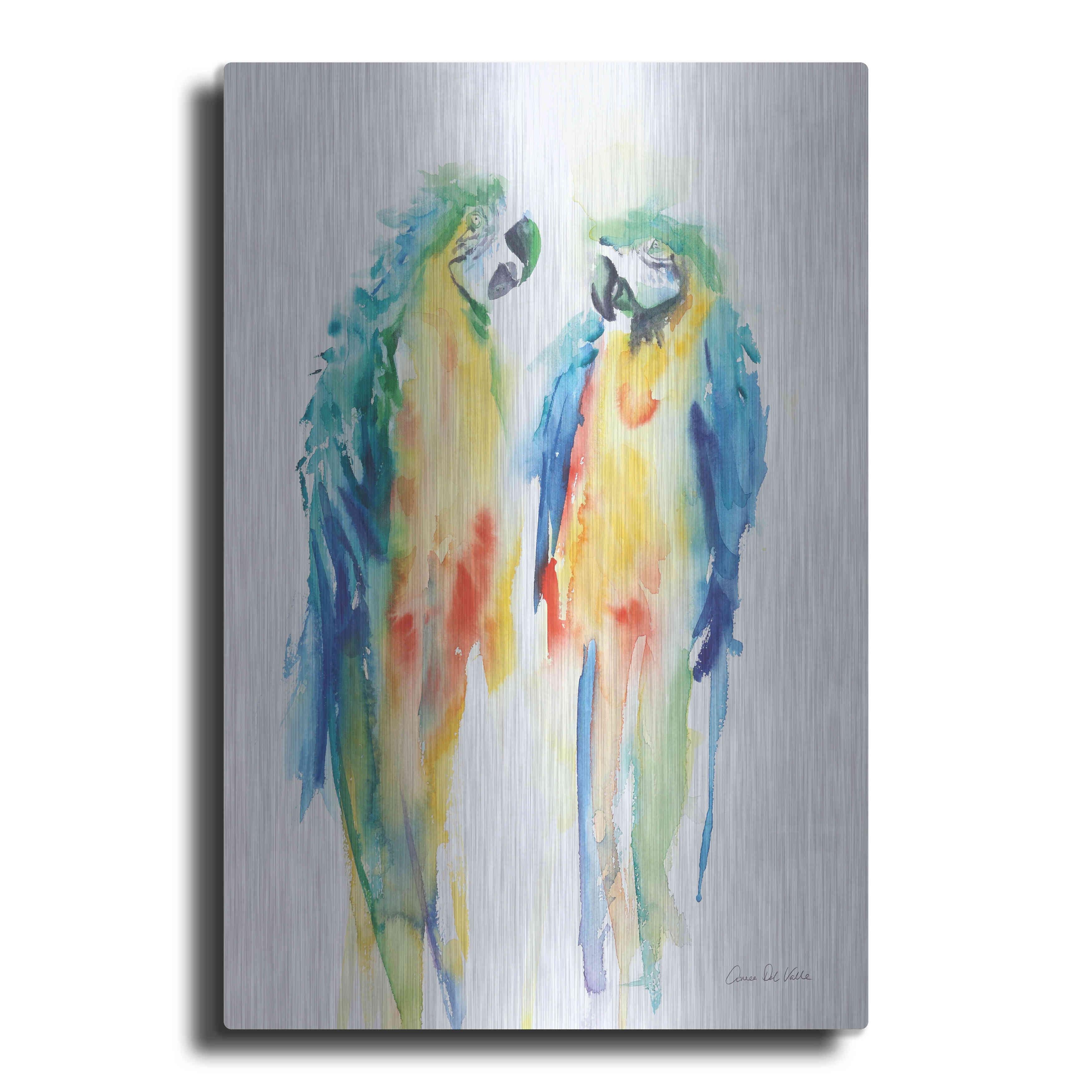 Luxe Metal Art 'Colorful Parrots I' by Alan Majchrowicz, Metal Wall Art ...