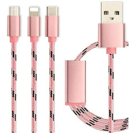 Multi Charging Cable by Merlin | 3 in 1 Premium Nylon Braided Multiple ...