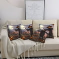 Throw Pillow Covers Set of 4 - Halloween Pumpkin Scarecrow Square ...