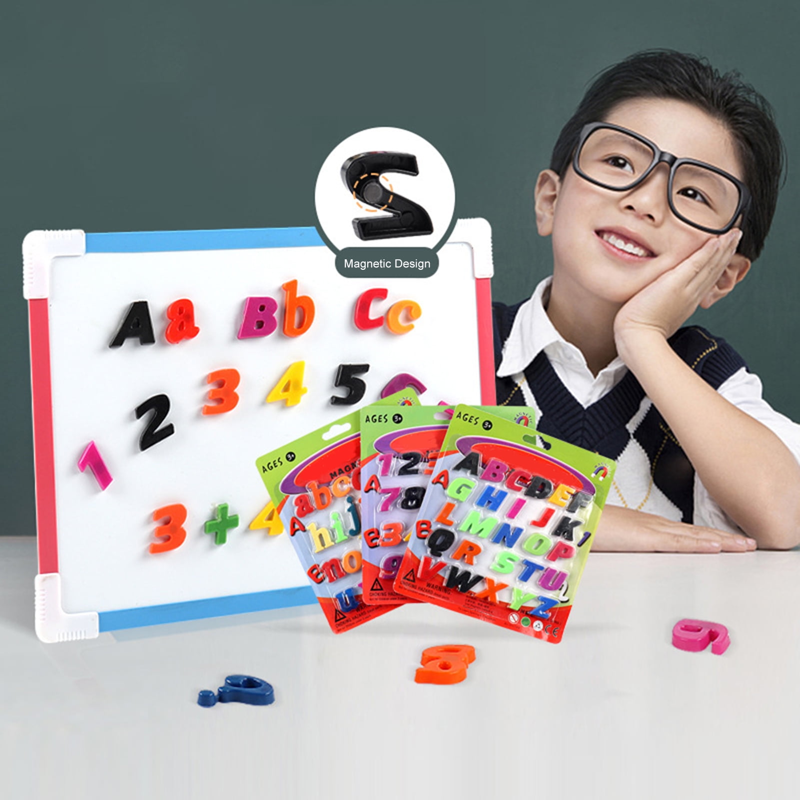 UDIYO 3 Sets Magnetic Letters and Numbers Alphabet Magnets ABC 123 ...