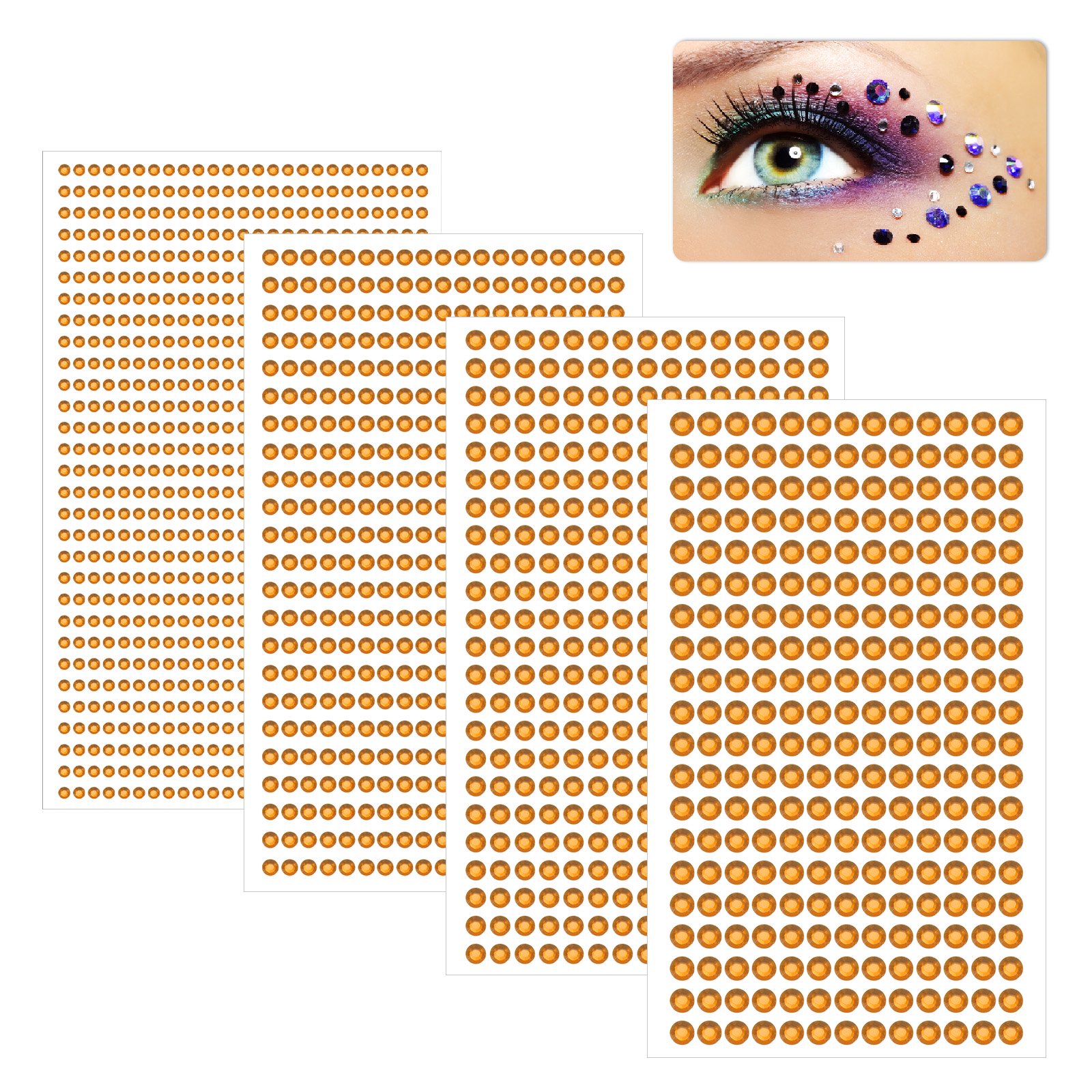 Click here for Uxcell 1792 Pcs Self Adhesive Face Gems  3/4/5/6mm... prices