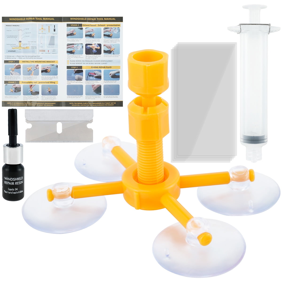 Hands DIY Windshield Repair Kit for Repairing Car Glass Windshield ...