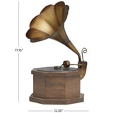 DecMode 9" x 17" Copper Wooden Music Antique Gramophone with Brown ...