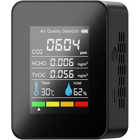 Air Quality Monitor Carbon Dioxide Detector Digital HCHO Temperature ...