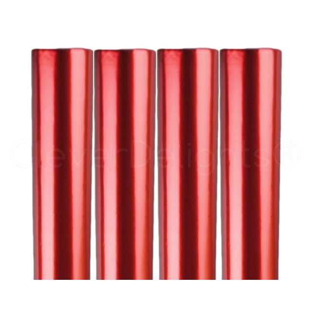 4 Rolls - CleverDelights Metallic Red Wrapping Paper - 30" x 300" Jumbo ...