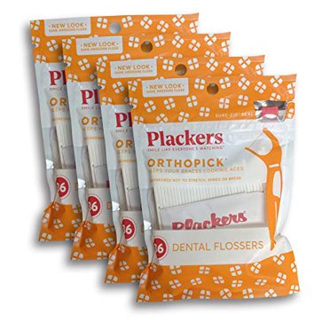 OLD Plackers Orthopick Dental Floss Picks for Braces, 36 Count (Pack of ...