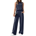 Two Piece Sets for Women Summer Lounge Sets Mock Neck Sleeveless Tops ...