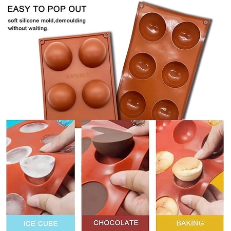 6 Holes Silicone Mold Round Dome Mold Cake Nonstick Mold For Chocolate ...