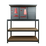 WORKPRO 2-in-1 48-Inch Workbench and Cabinet Combo with Light, Steel ...