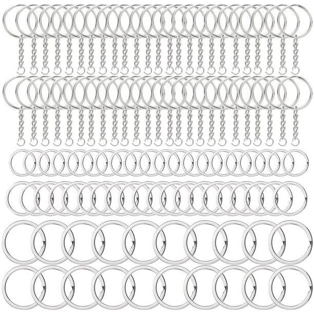 50 Packs 1"/ 25mm Metal Split Key Ring with Keychain and 60 Packs ...