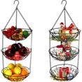 3-Tier Hanging Fruit Basket, Heavy Duty Wire Baskets for Kitchen ...