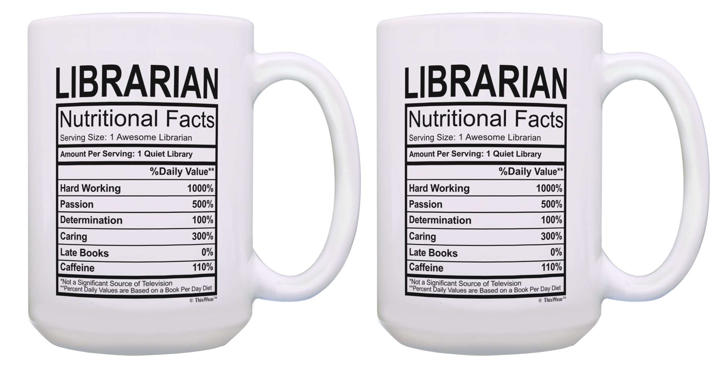 ThisWear Best Librarian Gift Librarian Nutritional Facts School ...