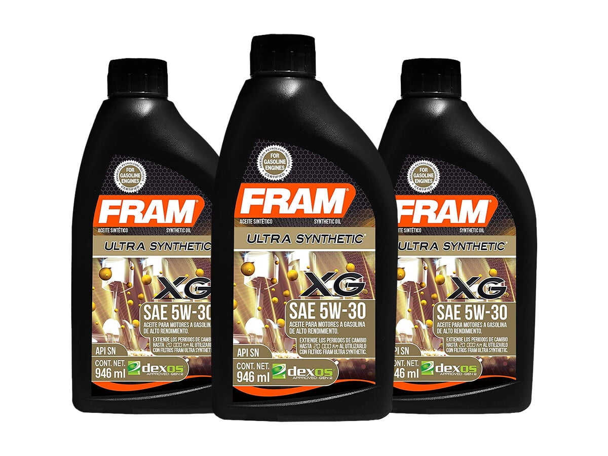 Aceite De Motor Fram Ultra Sintético 5W30 3 Botellas 946 Ml | Walmart ...