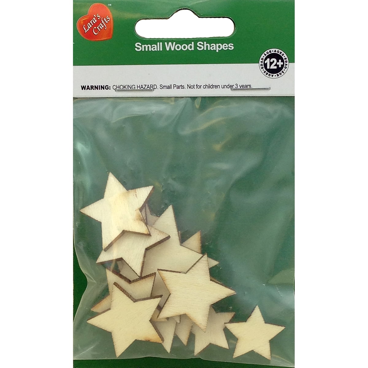 Assorted Wood Shapes-Stars 12/Pkg - Walmart.com