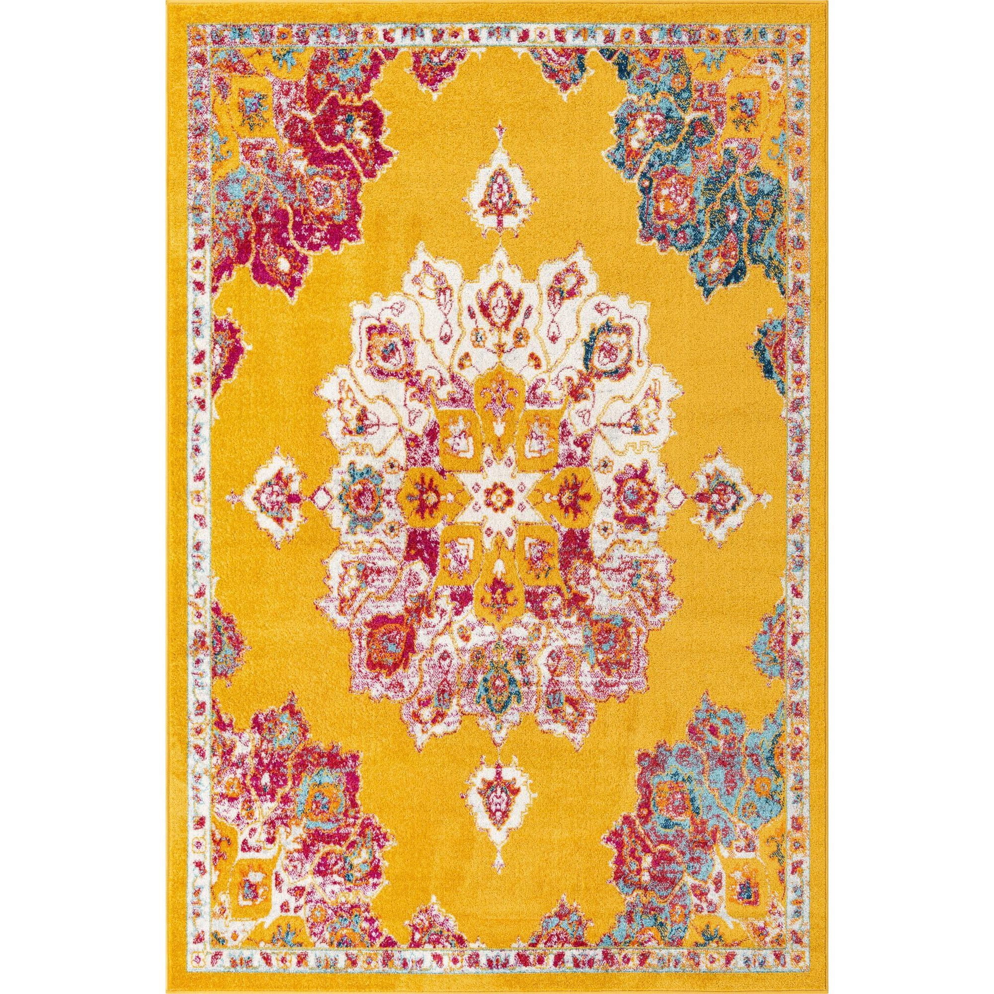 Unique Loom Kokulu Parker Rug , 6' 0" x 9' 0" ,Yellow - Walmart.com
