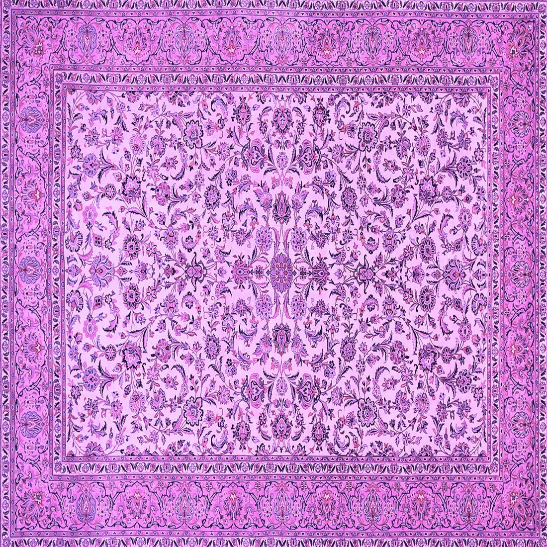 Ahgly Company Indoor Square Persian Purple Traditional Area Rugs, 6 ...
