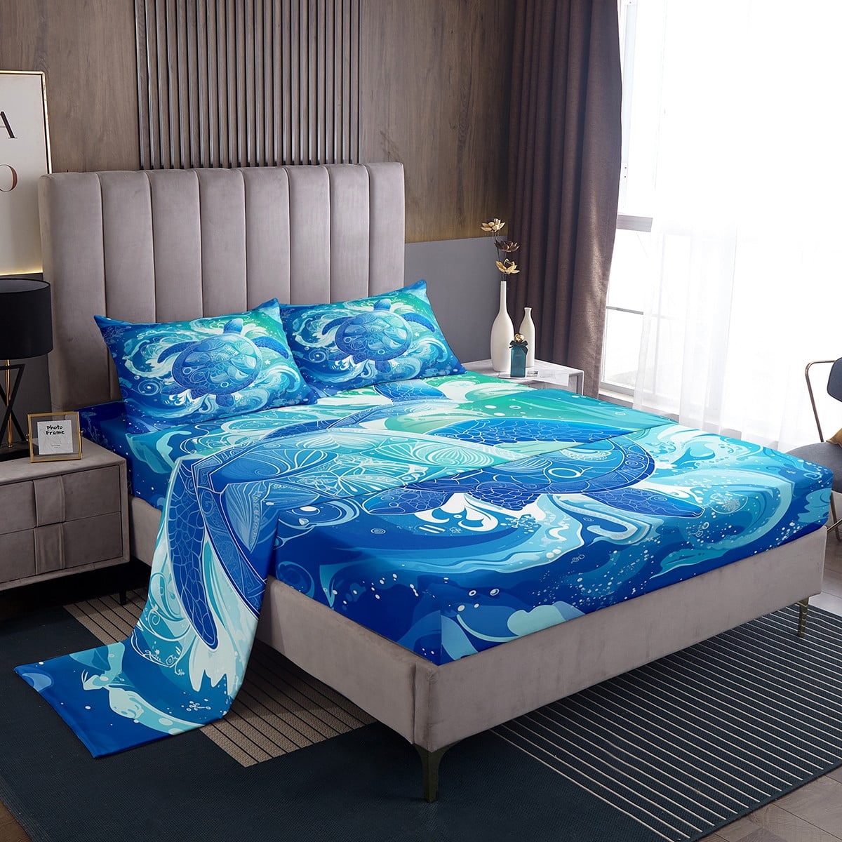 Click here for Yst Cartoon Blue Turtle Bed Sheets tropical Animal... prices