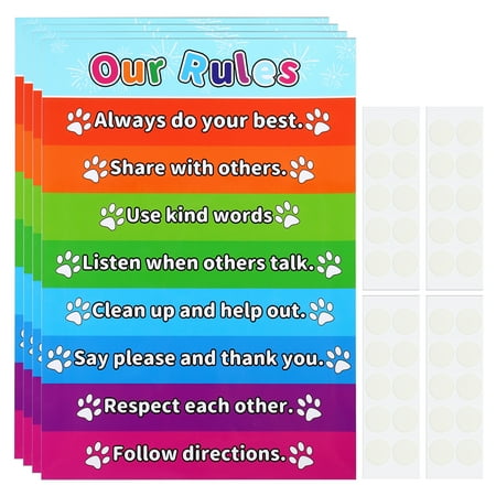 4pcs Rules Chart, 11x17inch House Rules Chart Out Rules Poster ...