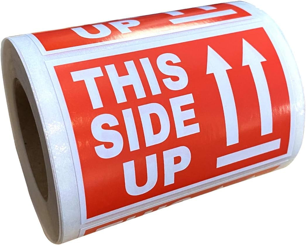 This Side Up Warning Stickers for Shipping 2X3inch Permanent Adhesive ...
