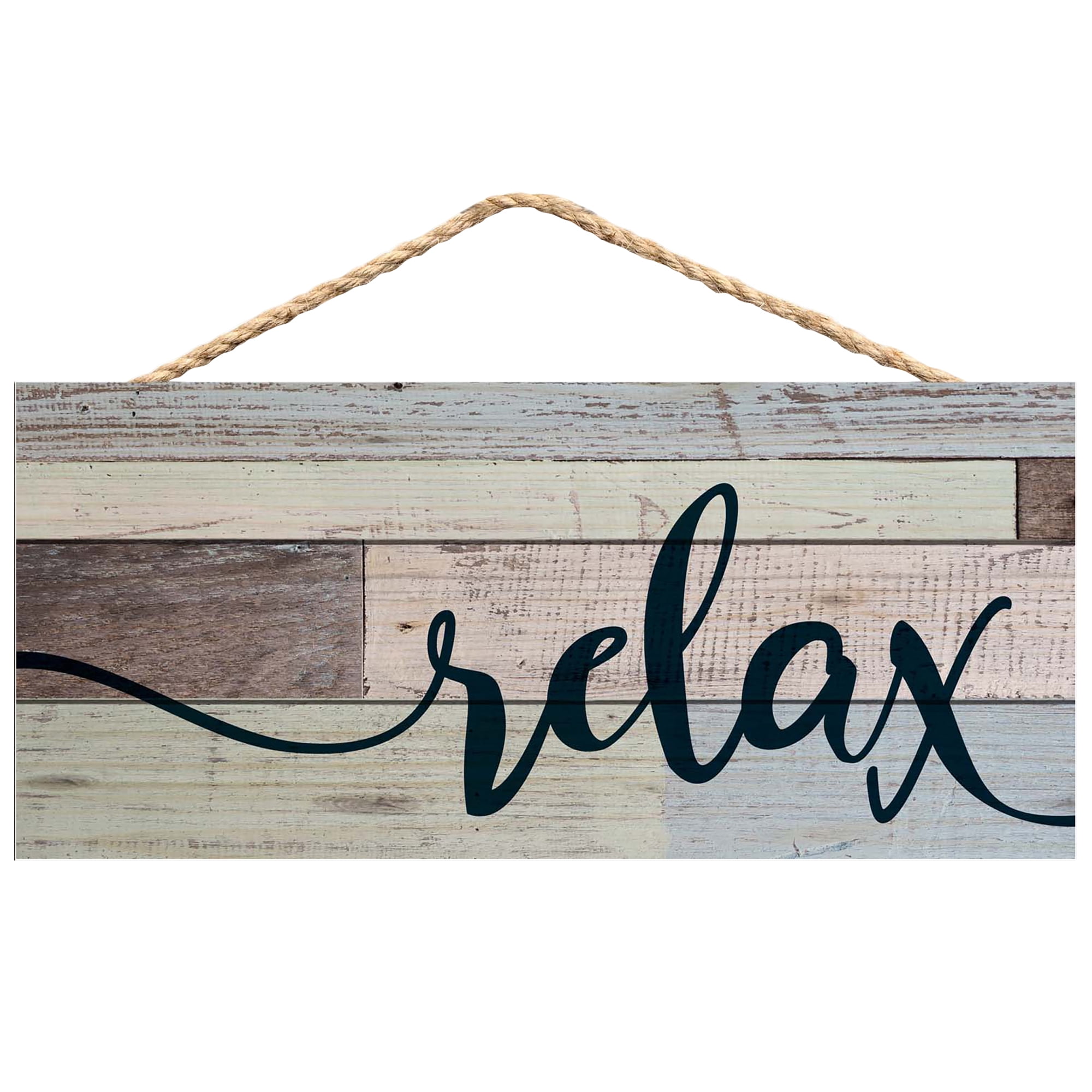 Relax Weathered Look 5 x 10 Wood Plank Design Hanging Sign - Walmart.com