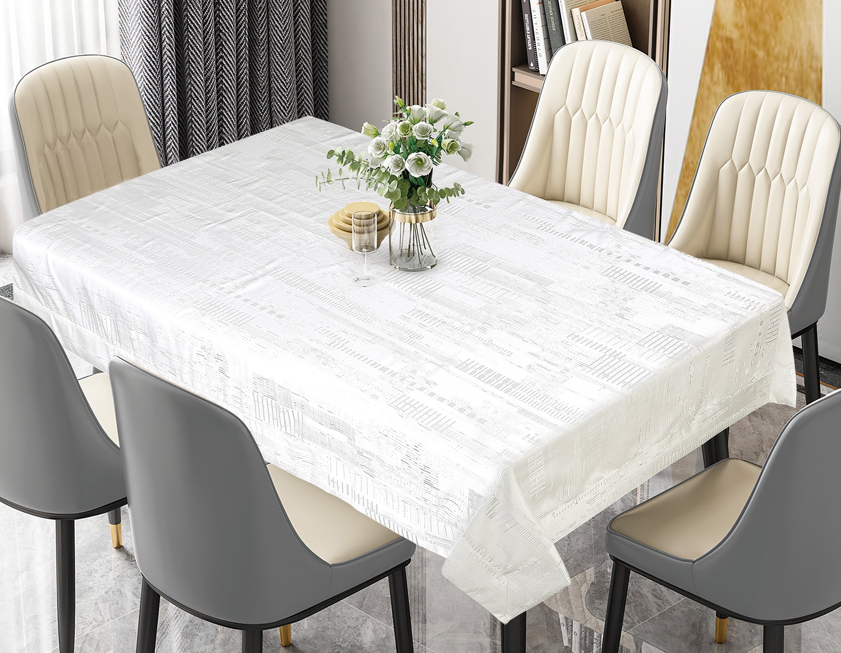 Violet Linen Glory Modern Abstract Border Pattern, Polyester ...