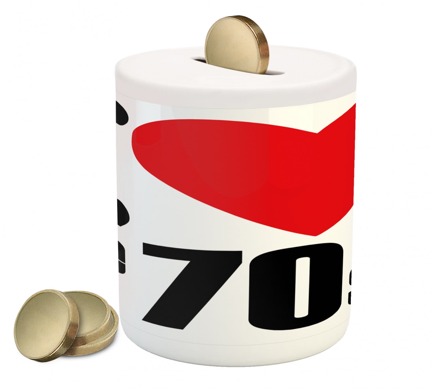 70s Party Piggy Bank, I Love the 70s Pictogram Party Card Inspired ...